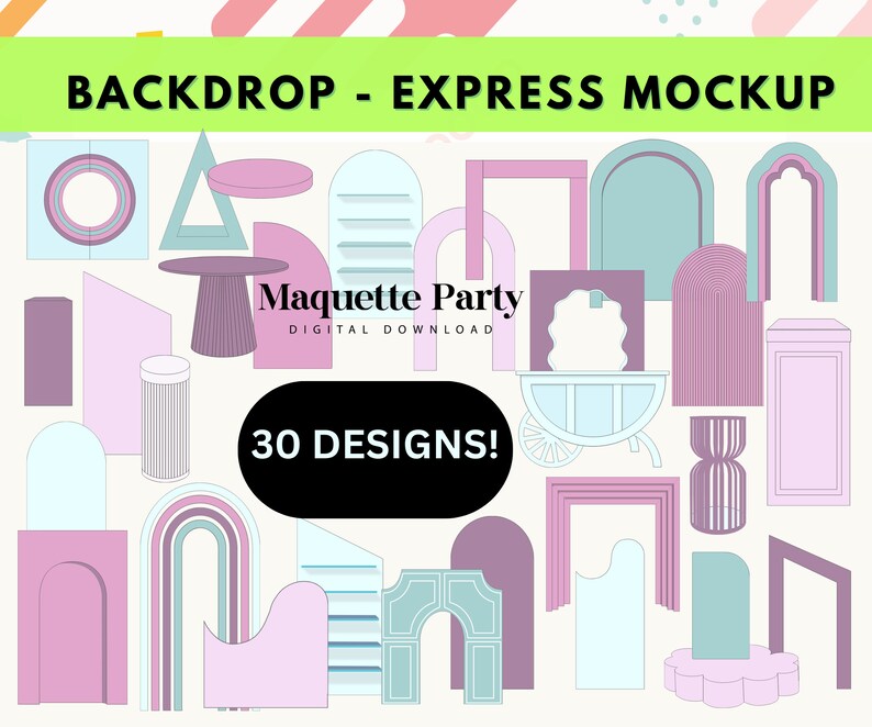 Event Mockup - Backdrop - Maquette Party - Svg - Etsy UK