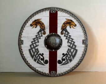 Viking Shield 24 Inch Medium Size Medieval Round Wooden - Etsy