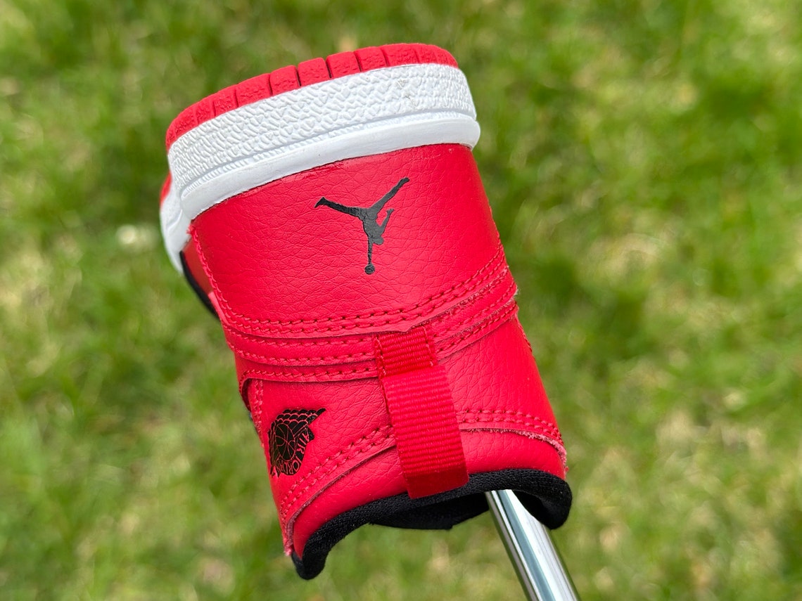 Jordan 1 High Red Black Putter Cover — Authentic Upcycled Air Jordan ...