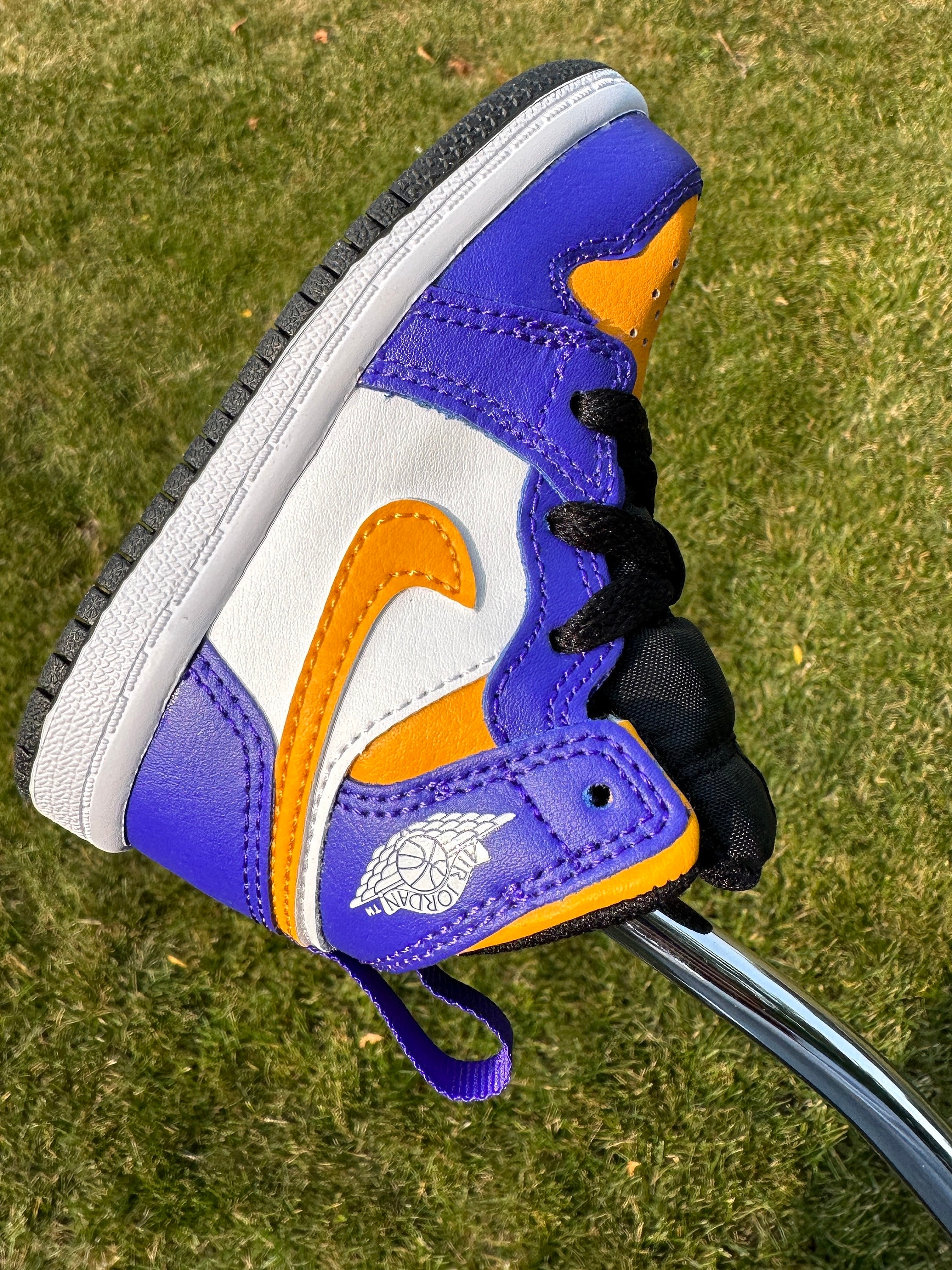 Jordan 1 Lakers Sneaker Putter Cover Air Jordan One, Golf, 90s shoe ...