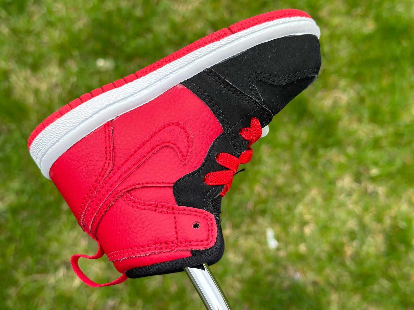 Jordan 1 High Red Black Putter Cover — Authentic Upcycled Air Jordan ...
