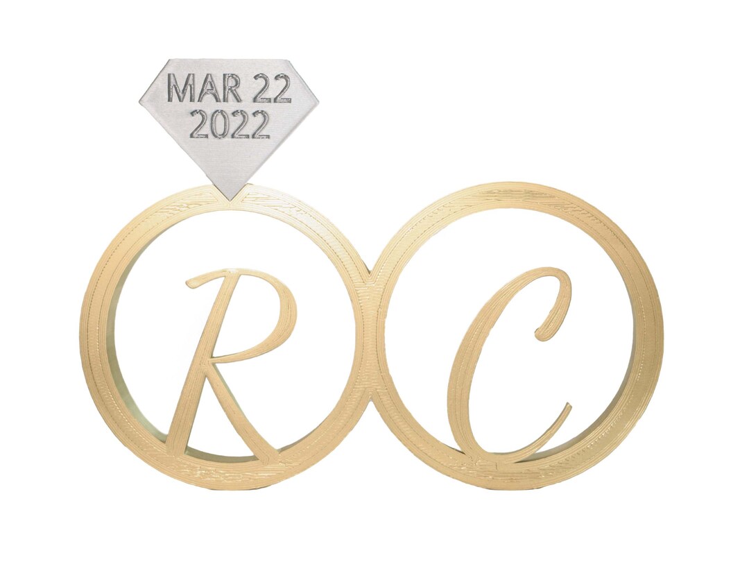 3D Wedding Ring Monogram Welcome Sign – Reception Centerpiece ...
