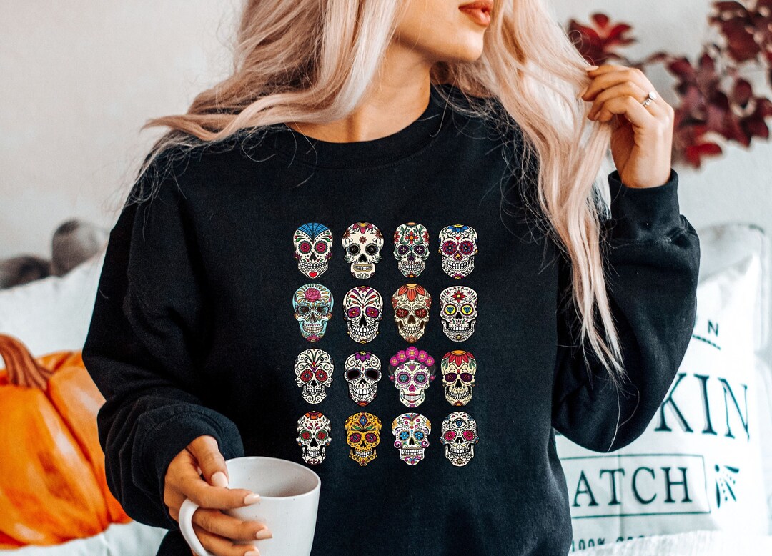 HALLOWEEN Sweatshirt, Day of the Dead, Dia De Los Muertos, Fall ...