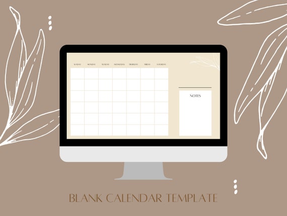 Digital Daily Planner Aesthetic Calendar Blank Calendar - Etsy