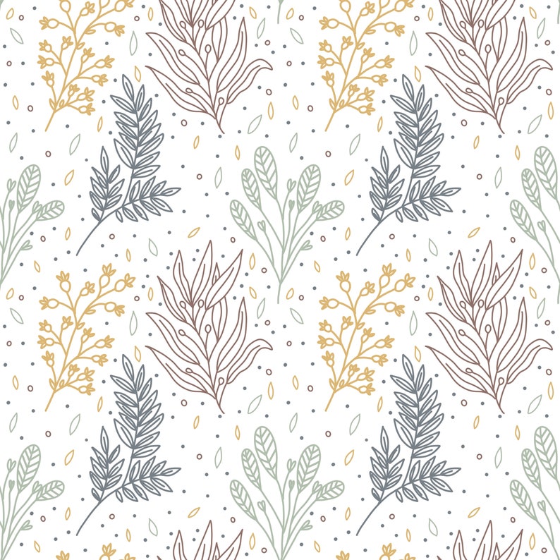 Boho Digital Paper, Floral Digital Paper, Seamless Flower Pattern ...