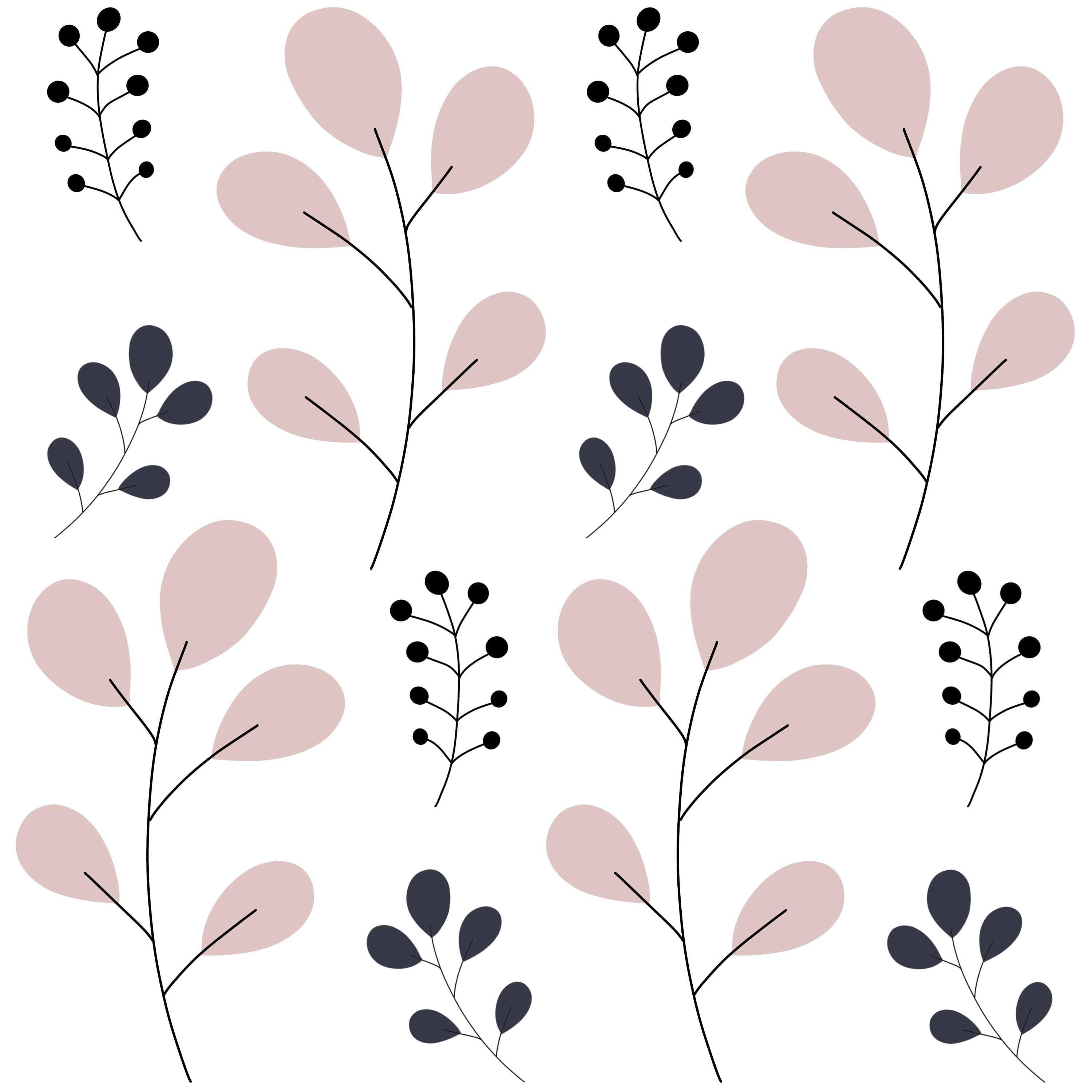 Botanical Digital Paper, Flower Print, Seamless Flower Pattern, Pink ...