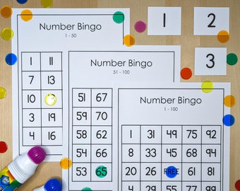 Number Bingo Cards 1-20 for Preschool Teacher (Instant Download) - Etsy