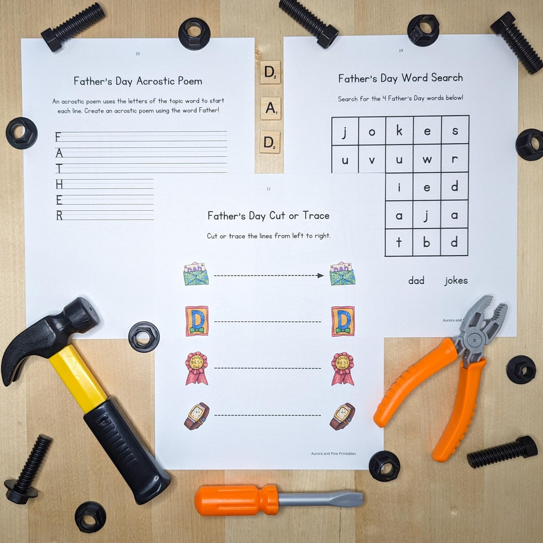 Father's Day Mini Activity Pack (21 Pages) Low Prep, Printer Ink ...
