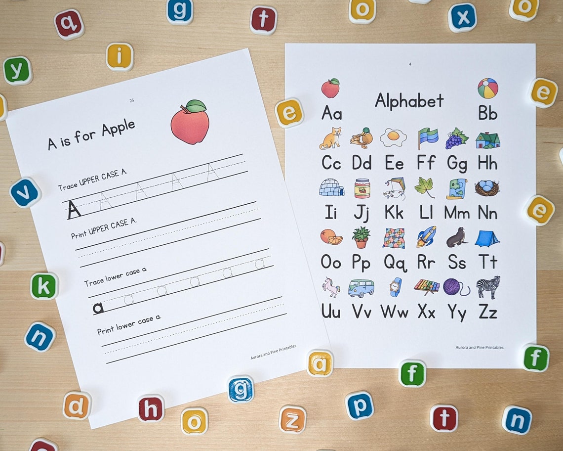 Alphabet Workbook 250 Pages Low Prep, Printer Ink Friendly - Etsy Canada