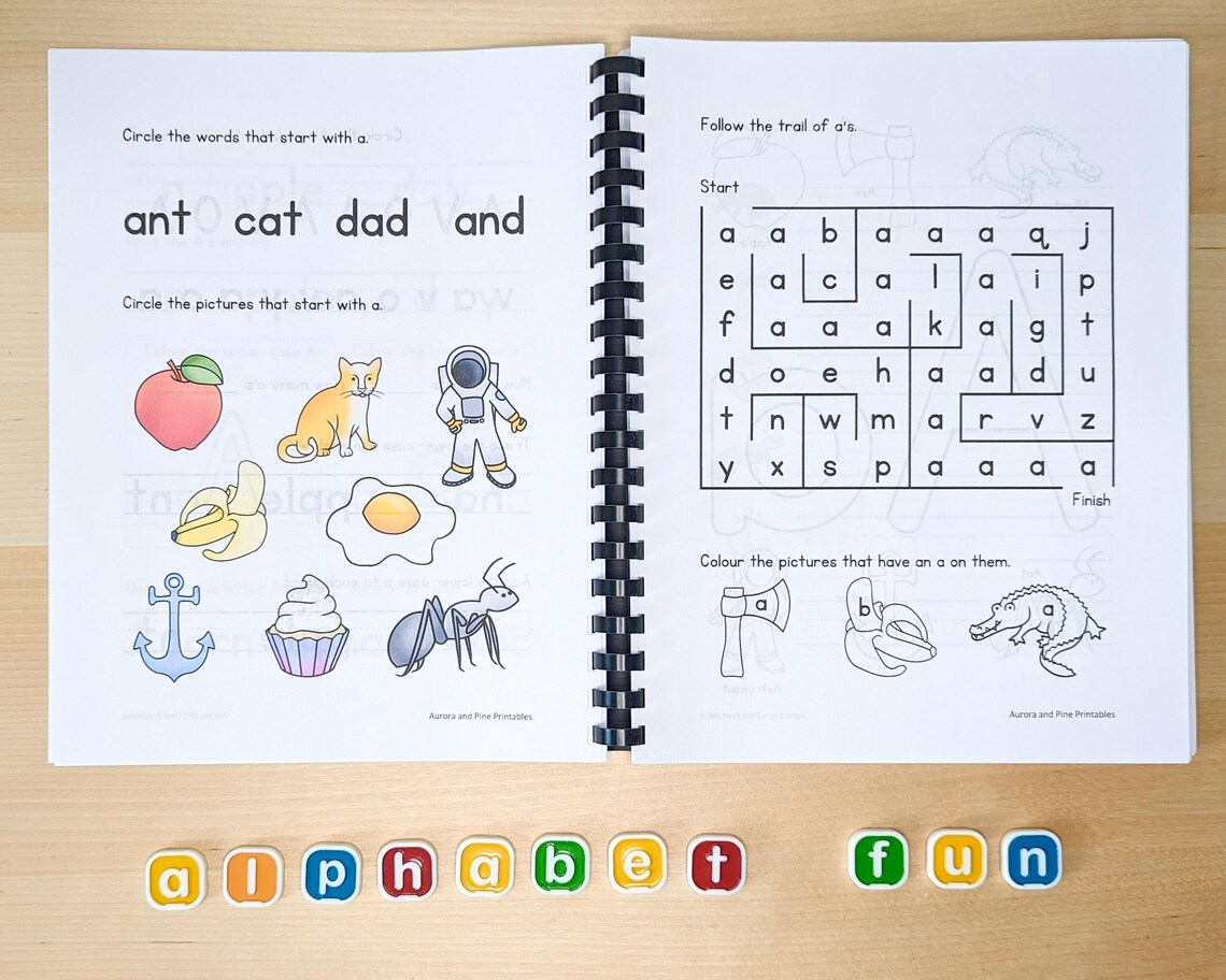 Alphabet Workbook 250 Pages Low Prep, Printer Ink Friendly - Etsy Canada