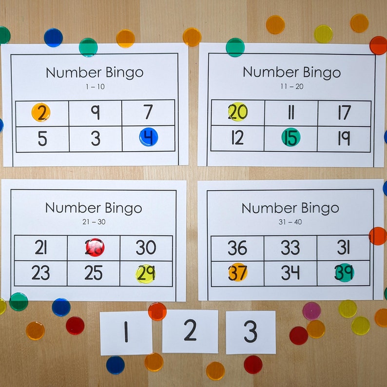 Numbers Bingo (130 Total) 10 Square and 25 Square (numbers 1 Through ...