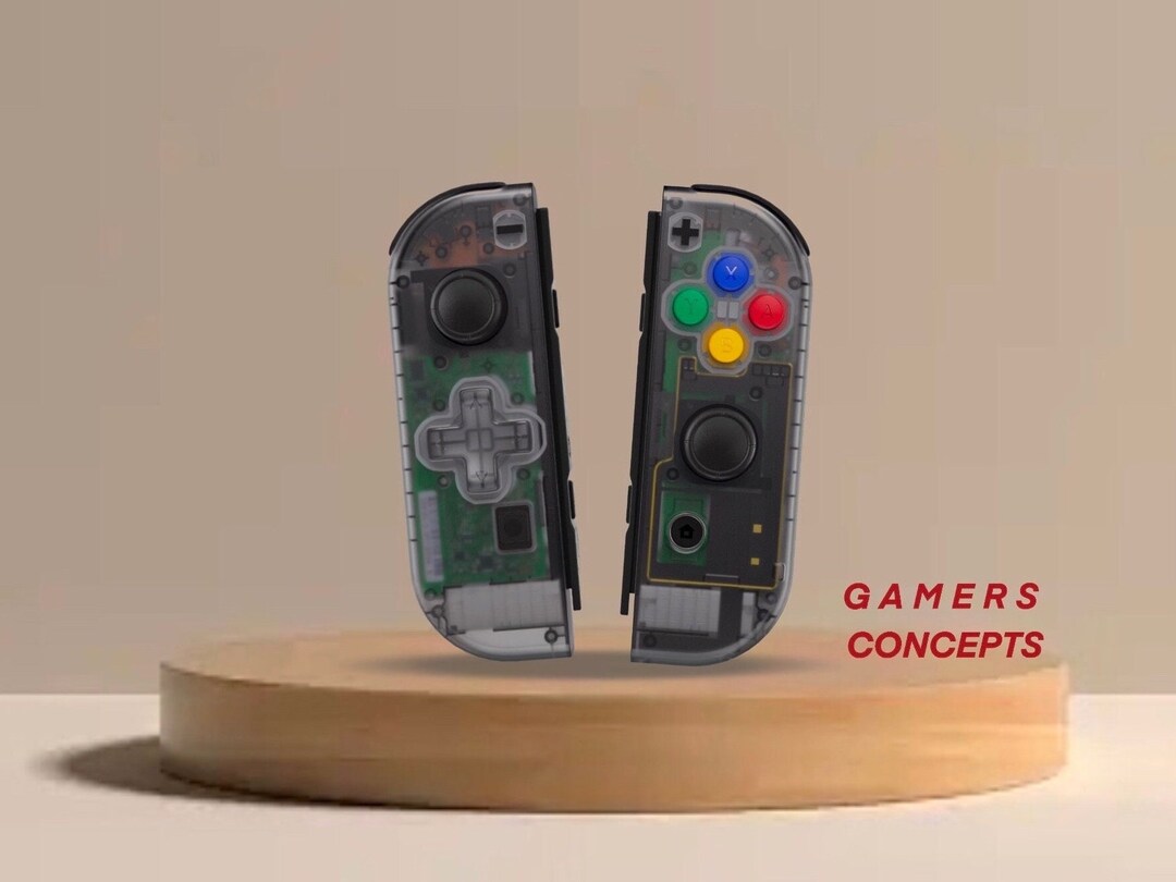 Custom Nintendo Switch Joycons (transparent Clear With SNES Colored ...