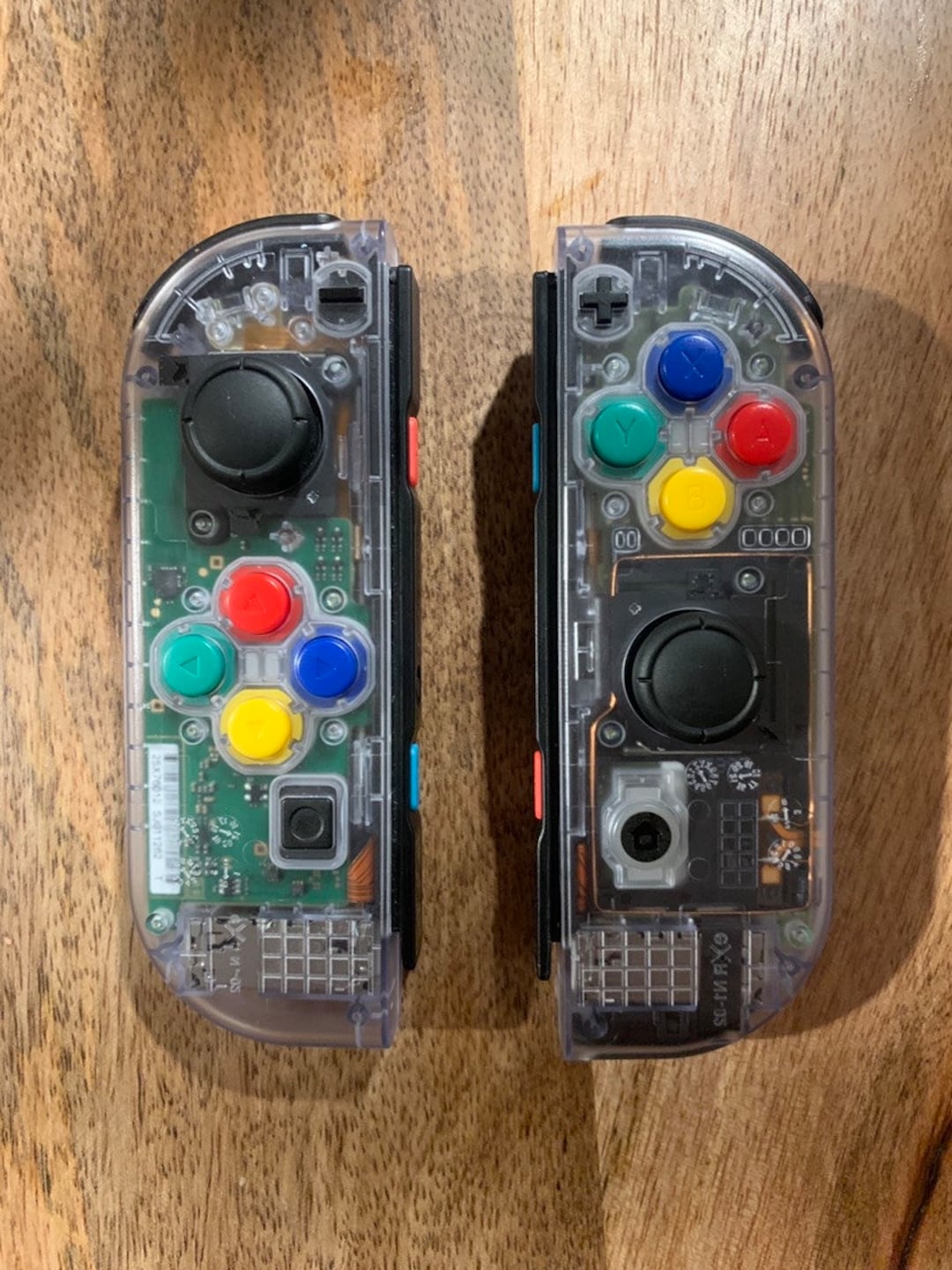 Custom Nintendo Switch Joycons transparent Clear With SNES Colored ...