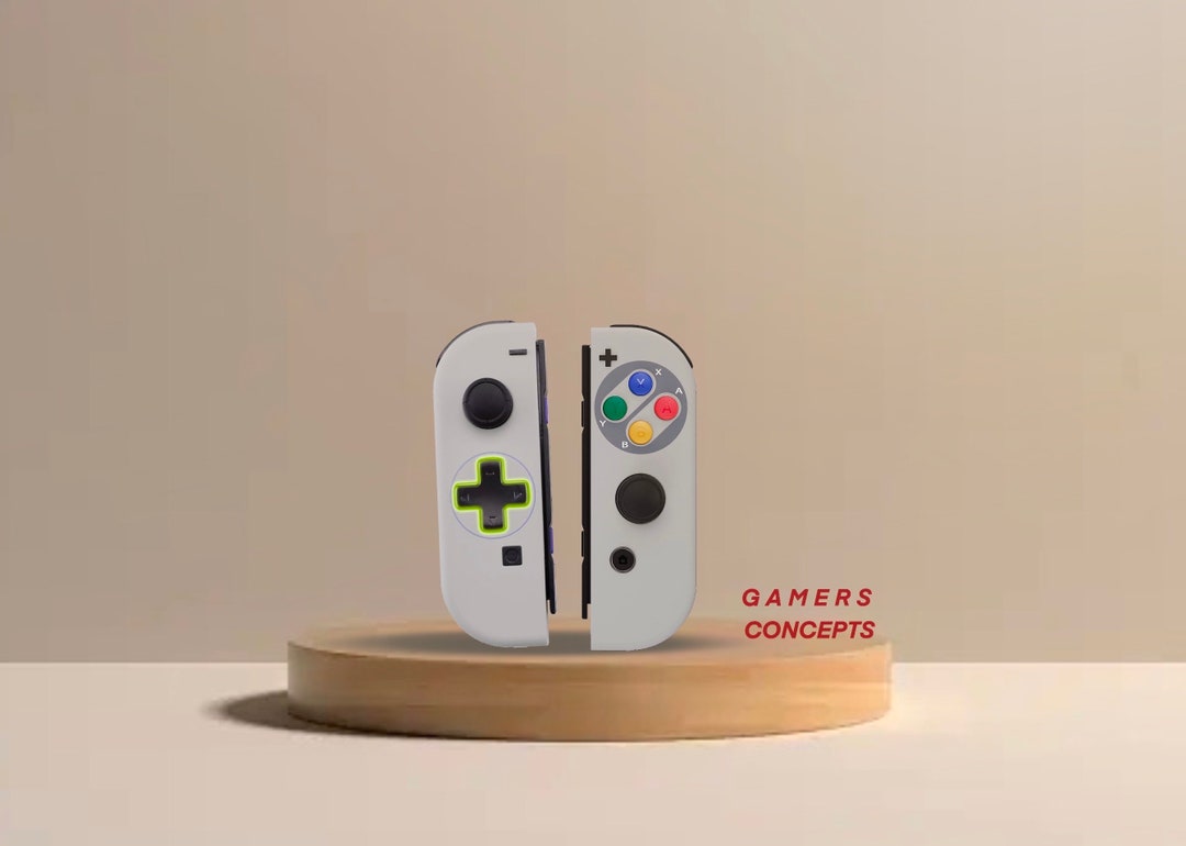 SNES Classic Nintendo Switch Joycons with Colored Buttons and - Etsy