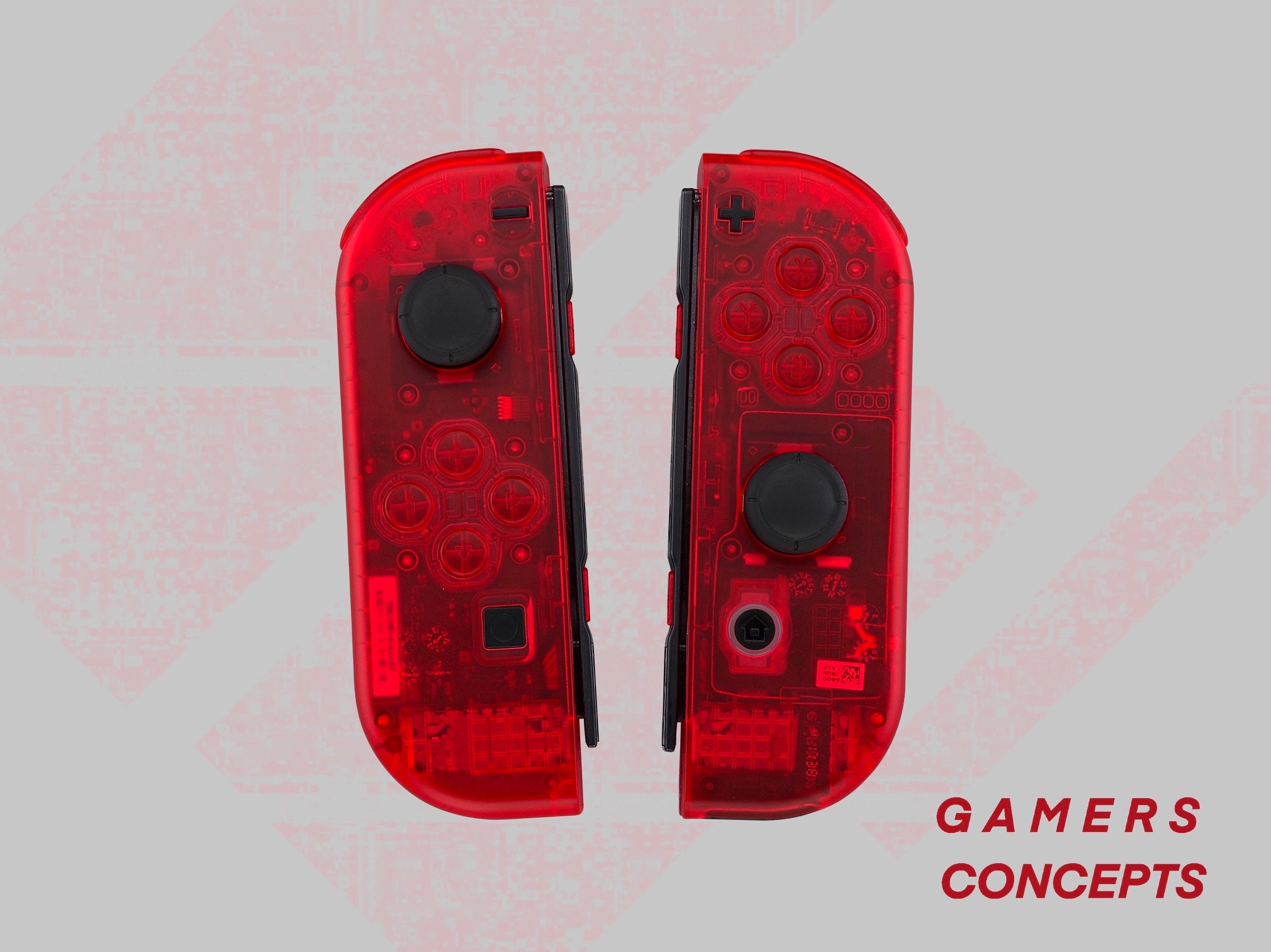 Custom Nintendo Switch Joycons transparent Red - Etsy