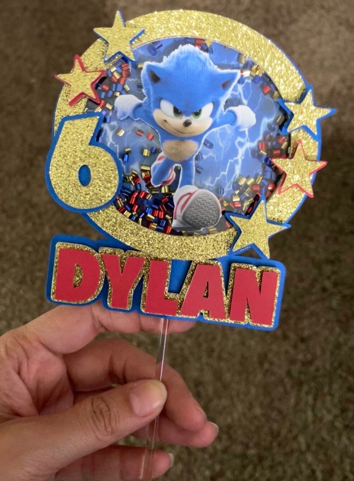 Sonic 3D Cake Topper Shaker - Etsy