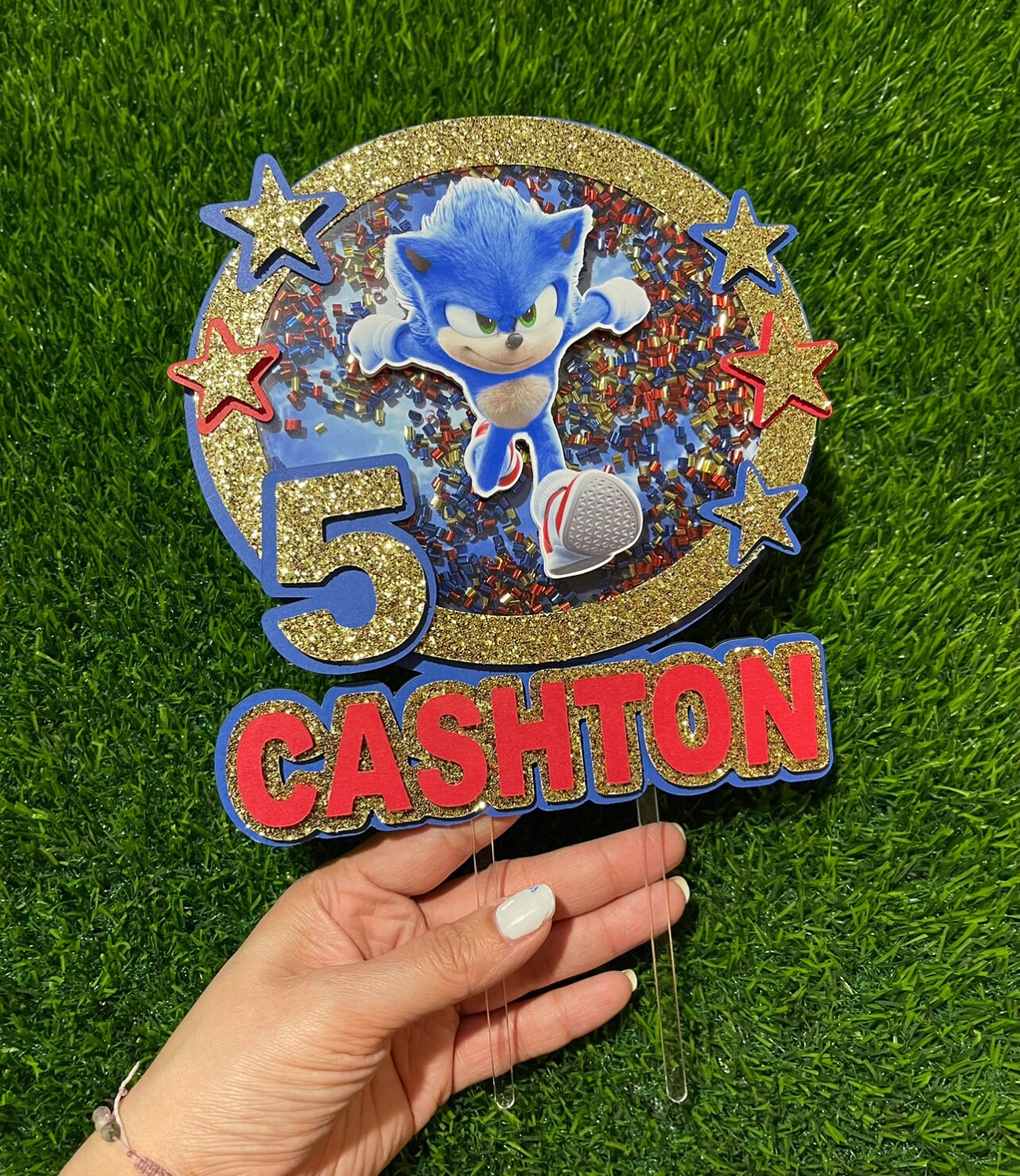 Sonic 3D Cake Topper Shaker - Etsy
