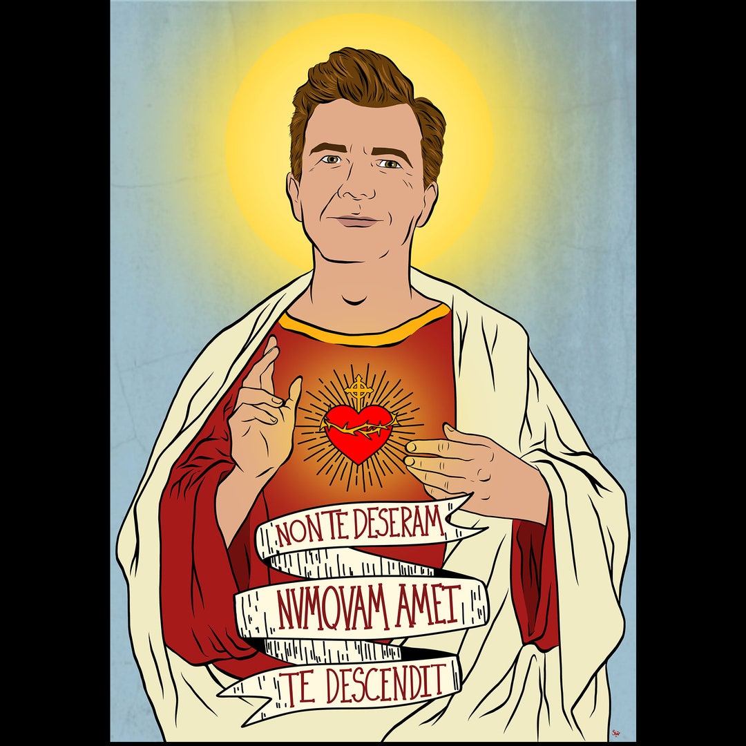 Saint Rick Astley Art Print, Pop Culture Icon (A4/A3) - Etsy