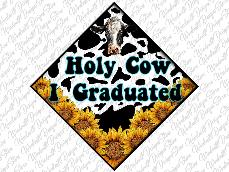 Holy Cow Graduated Graduation Cap Pnggraduation Hat Pngholy - Etsy