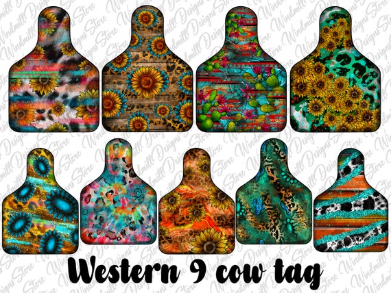 Western Cow Tag Png Sublimation Design Bundle Cow Tagcow Tag - Etsy