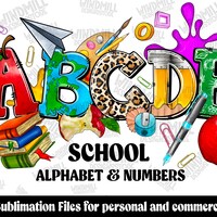 School Teacher Doodle Alphabet Bundle, Teacher PNG Letters, Numbers ...
