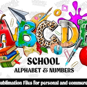 School Teacher Doodle Alphabet Bundle, Teacher PNG Letters, Numbers ...