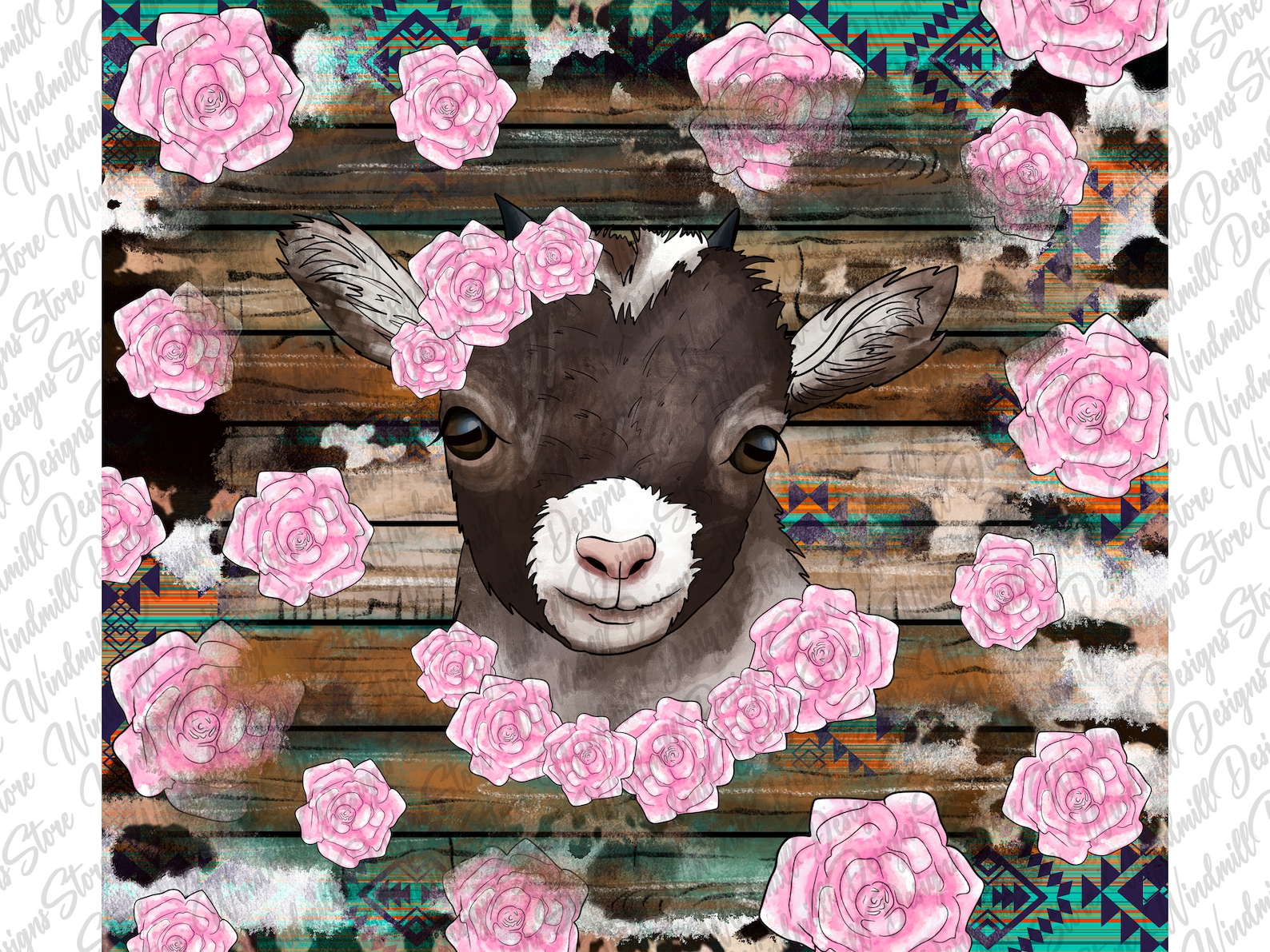 Goat Rose Tumblergoat Tumbler Png Farm Animals 20oz Skinny - Etsy