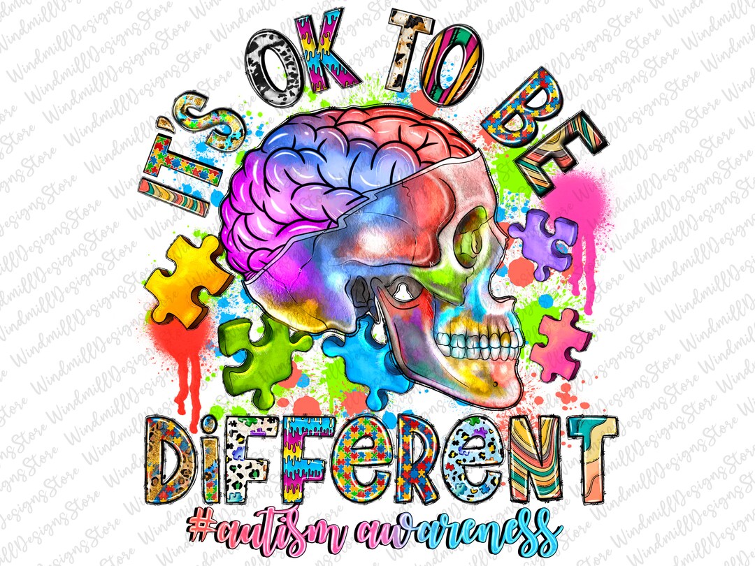 It's Ok to Be Different Autism Awareness Png Sublimation Design ...
