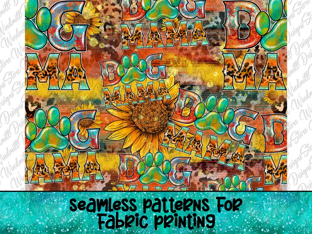 Dog Mama Seamless Pattern,dog Sublimation Design Png,dog Seamless ...