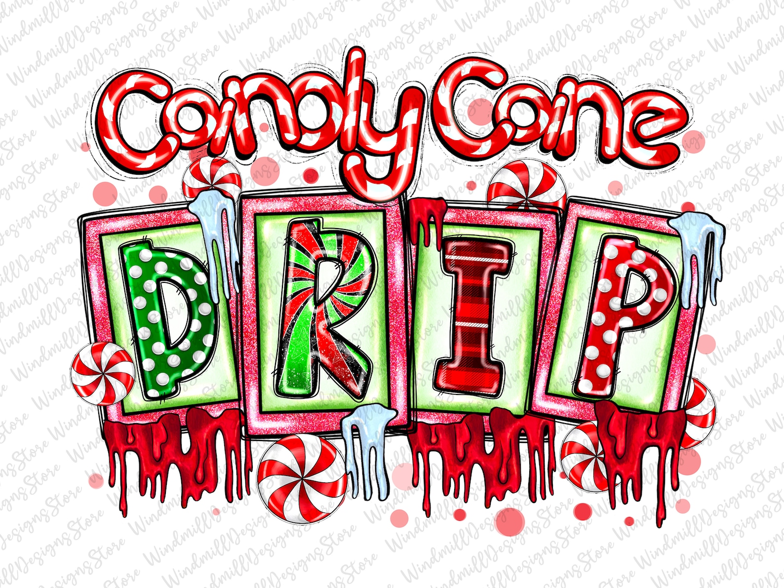 Candy Cane Drip Png, Candy Png, Christmas Png, Digital Download , Candy ...
