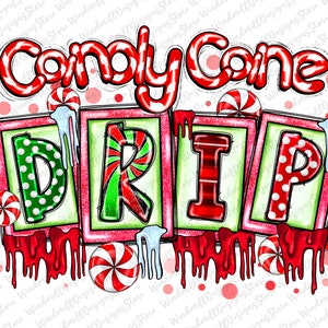 Candy Cane Drip Png, Candy Png, Christmas Png, Digital Download , Candy ...