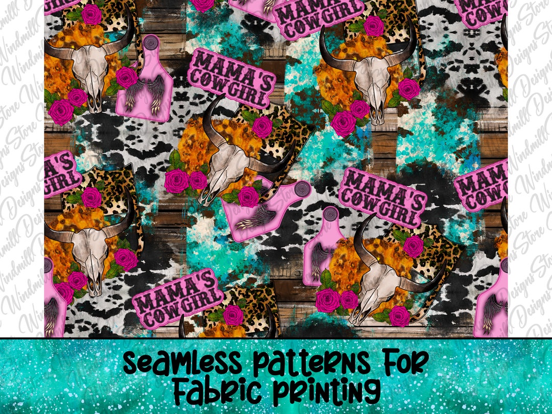 Mama's Cowgirl Seamless Pattern,cowgirl Sublimation Design, Cowgirl ...