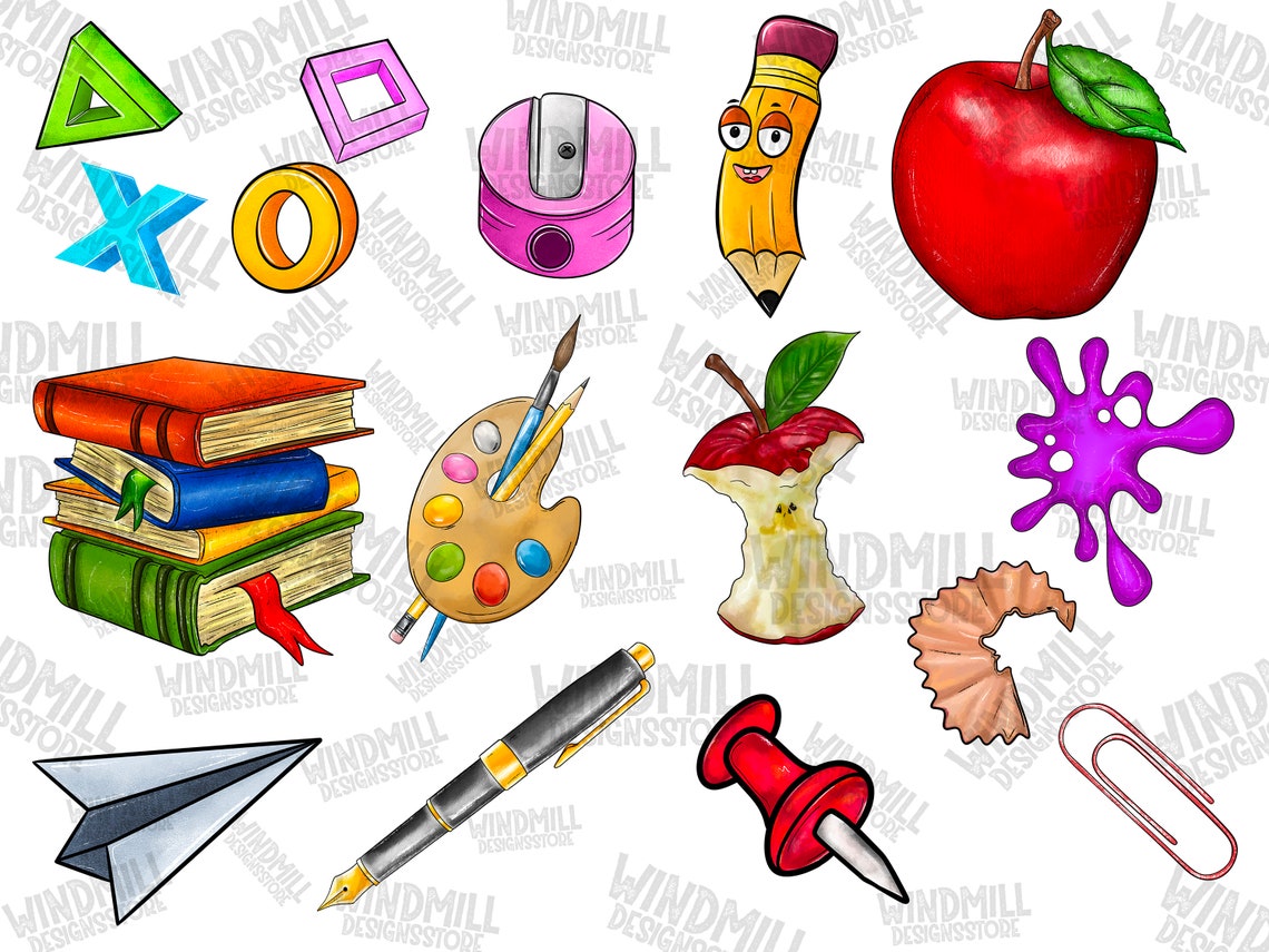 School Teacher Doodle Alphabet Bundle, Teacher PNG Letters, Numbers ...