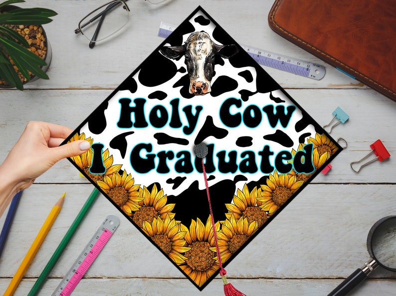 Holy Cow Graduated Graduation Cap Pnggraduation Hat Pngholy - Etsy