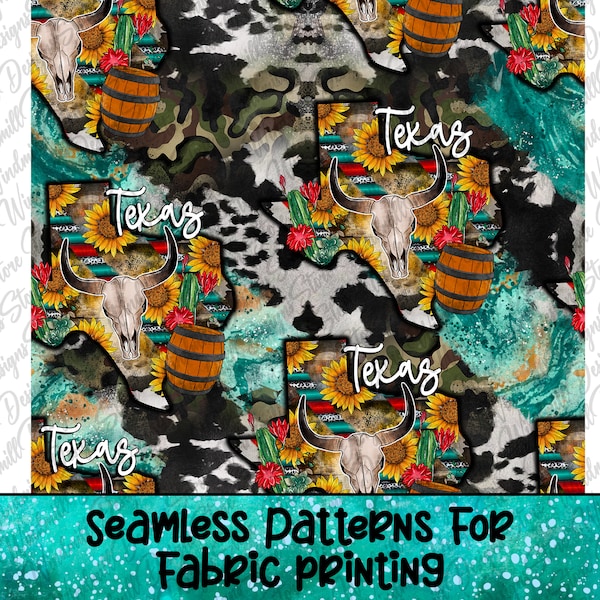 Texas Print Fabric - Etsy