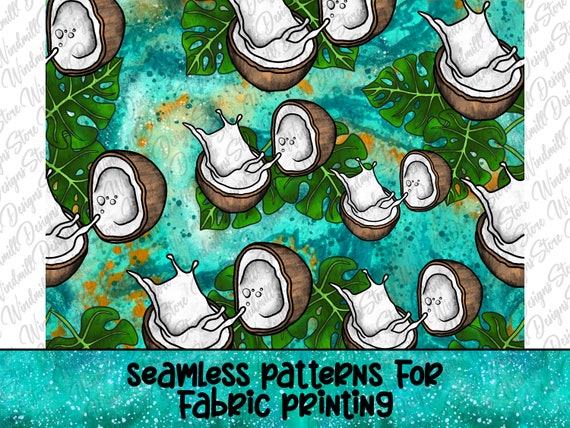 Coconut Pattern Coconut Seamless Pattern Coconut Pngdigital - Etsy