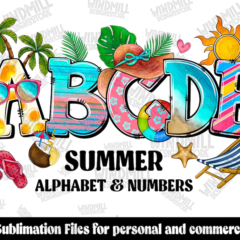 Summer Bubble Letters - Etsy