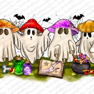 Mushroom Ghost Png, Stay Spooky Png, Trick or Treat, Almost, Sublimate ...