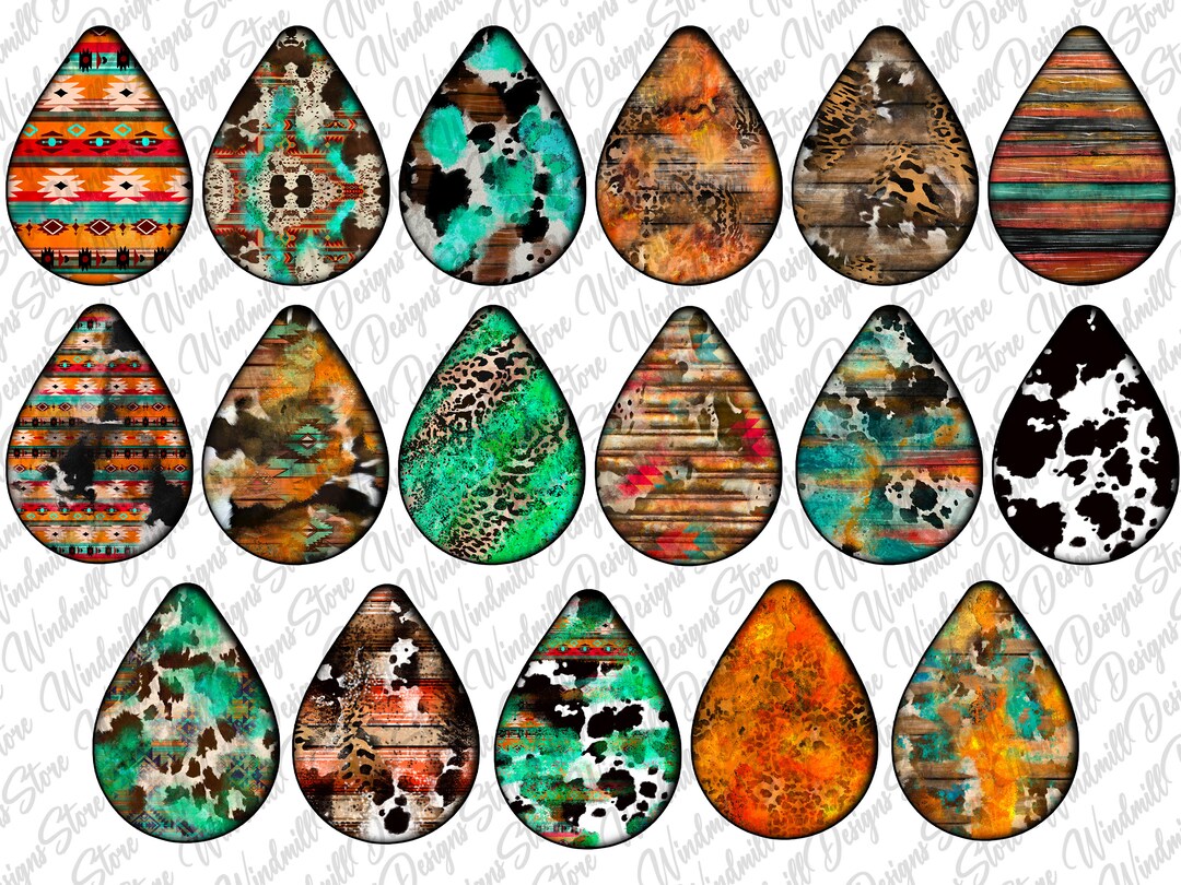 Western Teardrop Earring, Country Earring, Western Design, Sublimation ...