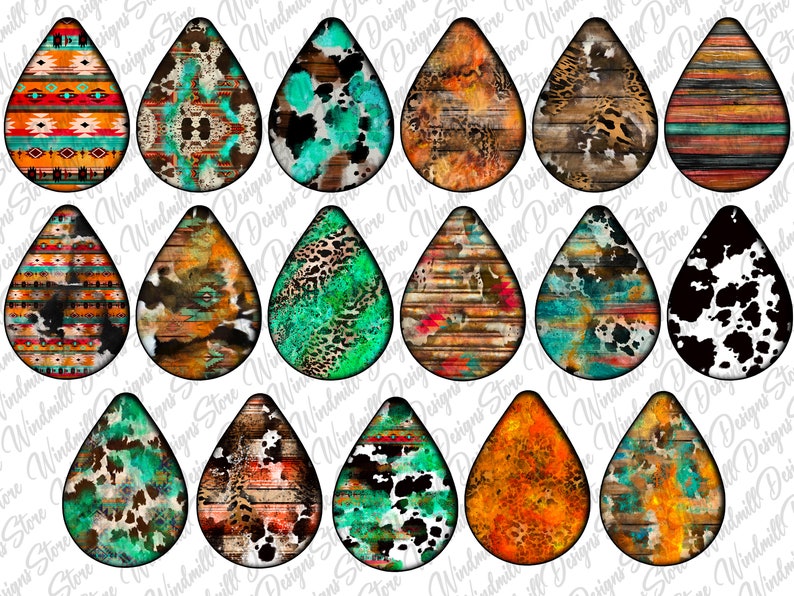 Western Teardrop Earring, Country Earring, Western Design, Sublimation ...