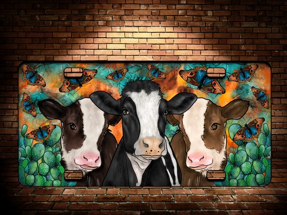 Western Cow License Plate Png Sublimation Design Cow License - Etsy