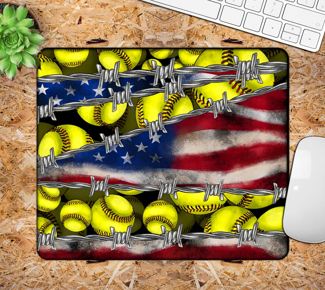 Softball Mousepad Sublimation Design,softball Mouse Pad Png,america ...