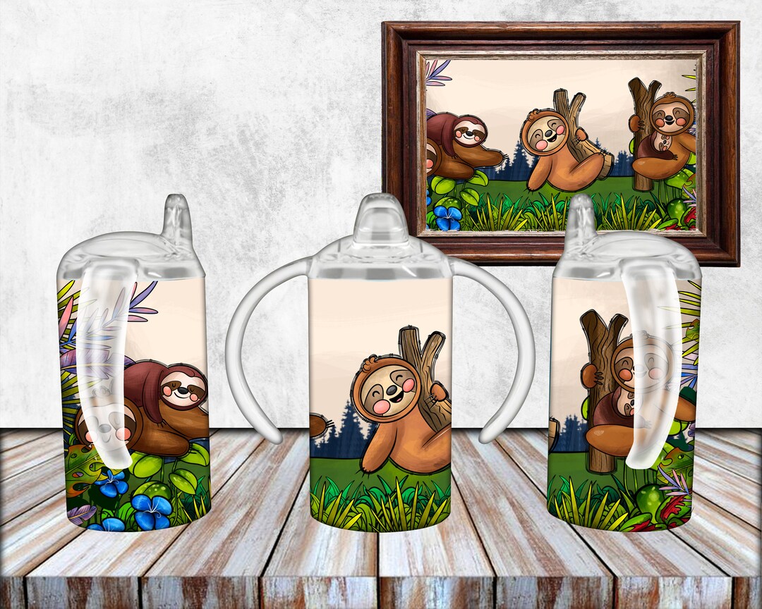 Baby Sloth Straight Sippy Cup Sublimation Design, Digital Sublimation ...