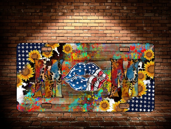 American Mom License Plate Sublimation Design US Flag License - Etsy