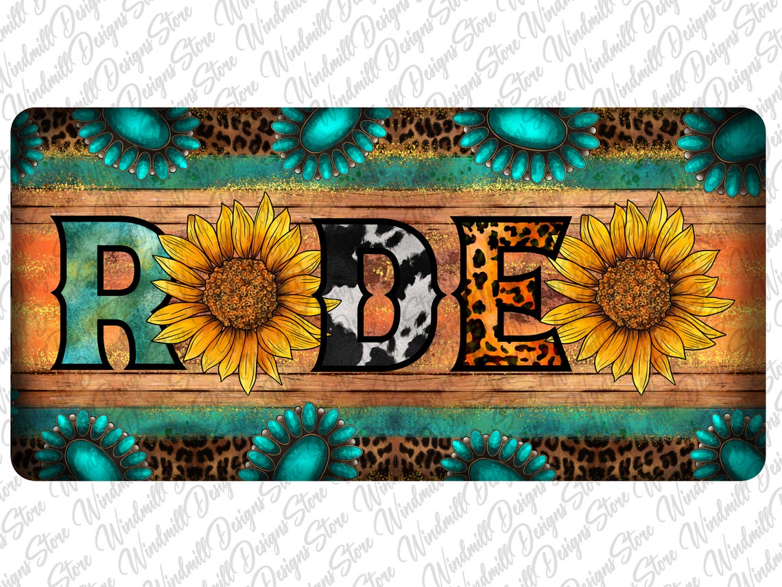 Western Rodeo License Plate Sublimation Design,rodeo License Plate ...
