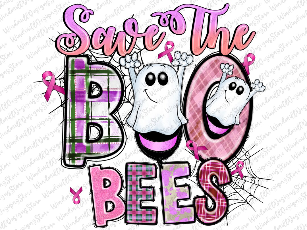 Save the Boo Bees Png, Happy Halloween Png, Breast Cancer Awareness Png ...
