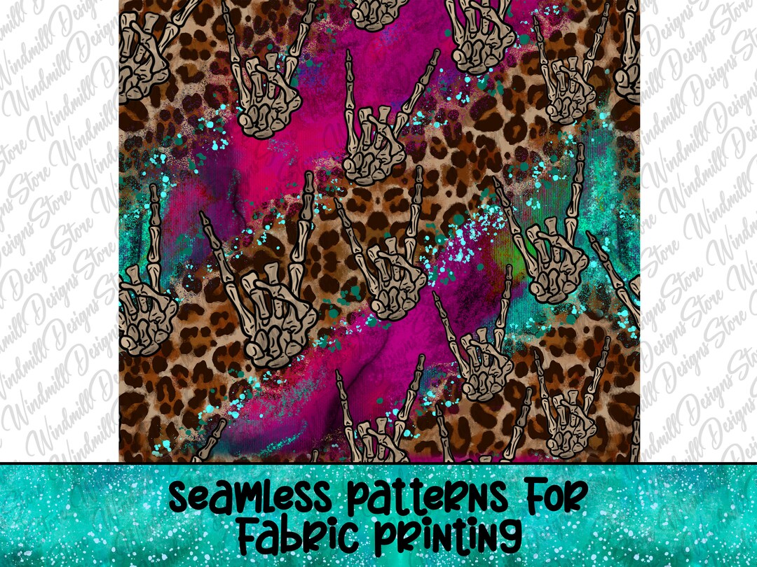 Skeleton Hand Seamless Pattern,skeleton Hand Sublimation Design Png ...