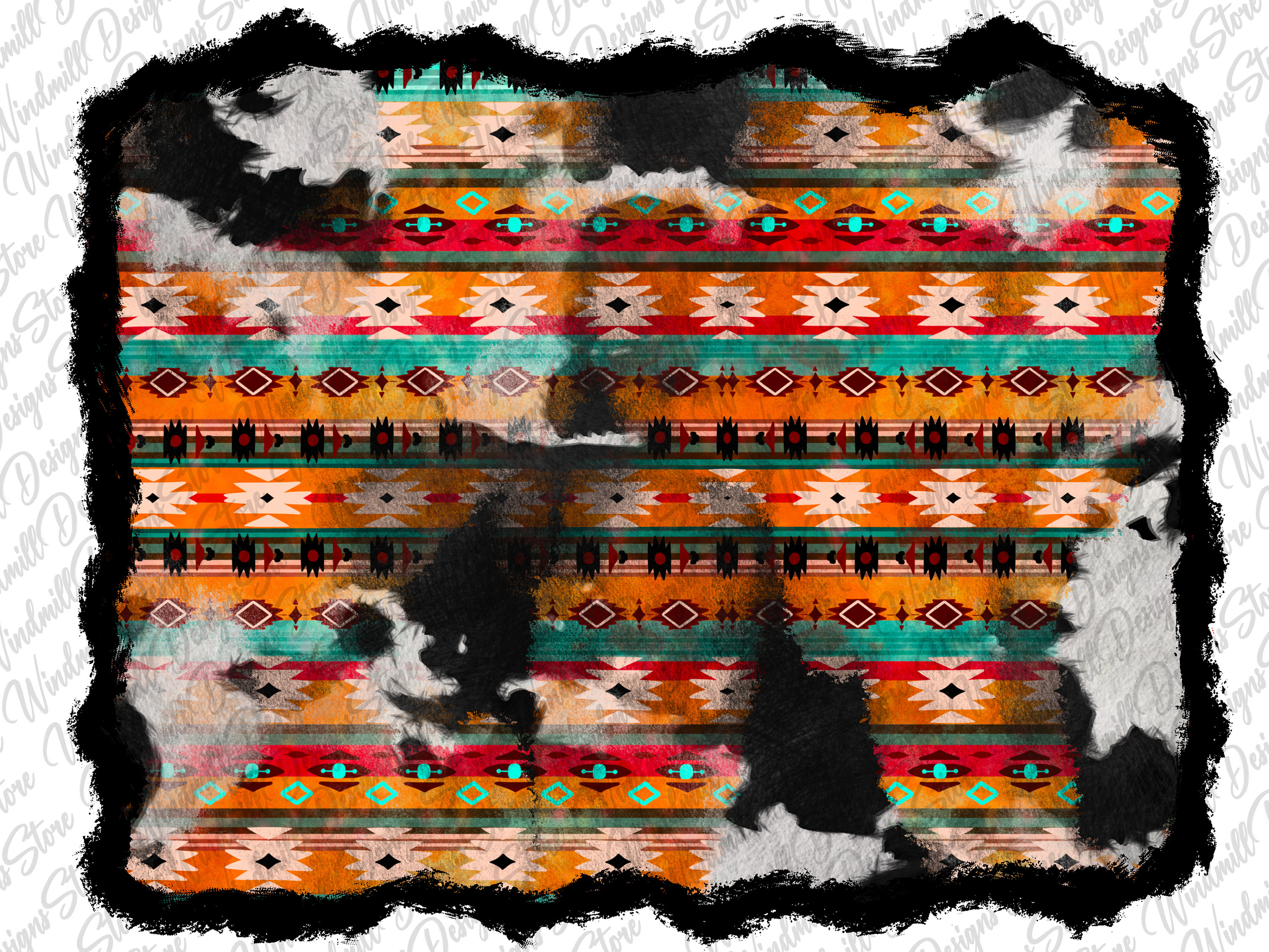 Western Cowhide Background Png Sublimation Design, Western Design Png ...