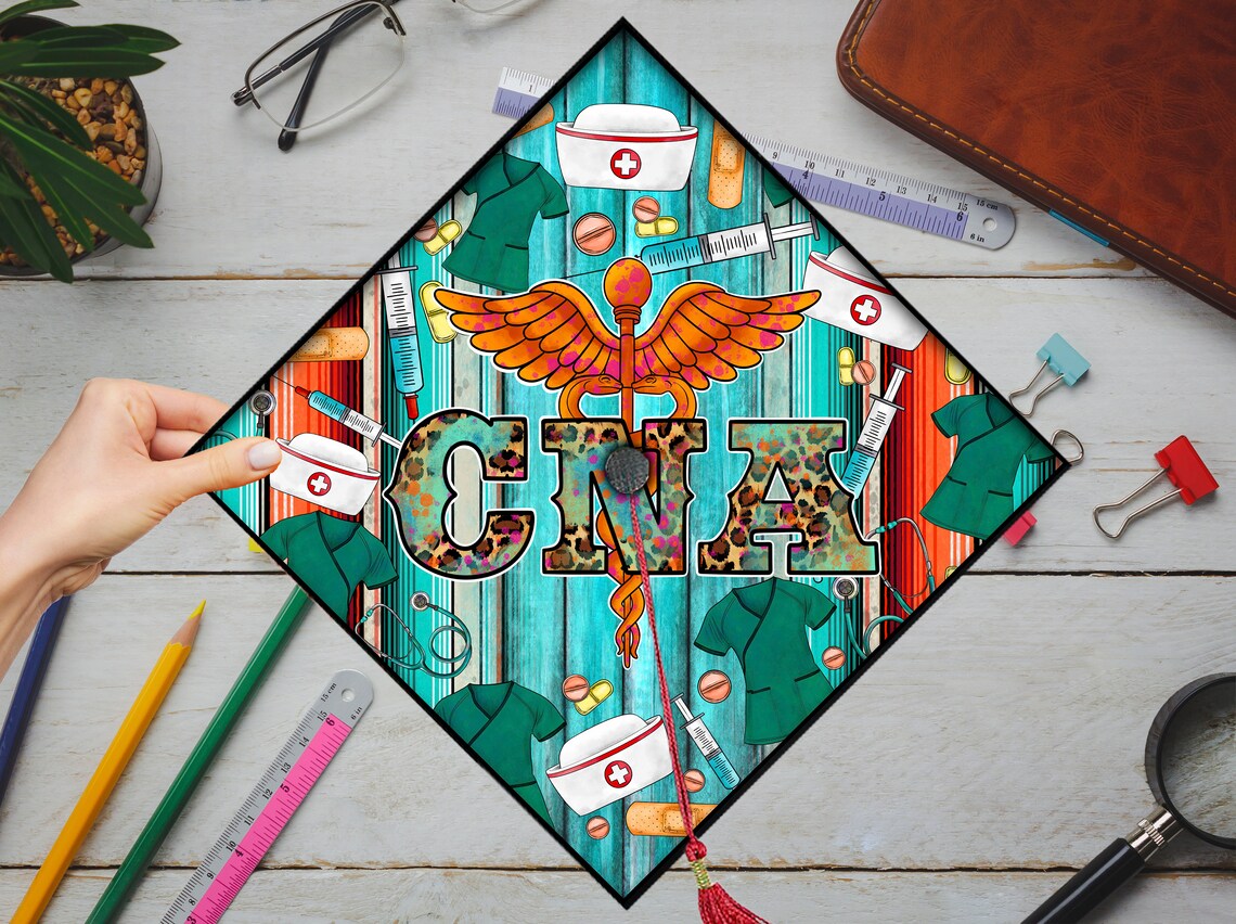 CNA Graduation Cap Png Graduation Hat Pngcna Pngdiy Vinyl | Etsy