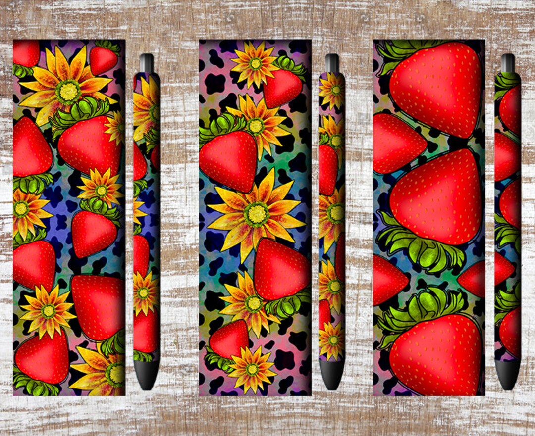 Summer Fruits Pen Wraps Png,strawberry Pen Wrap Png,pen Wrap Design ...
